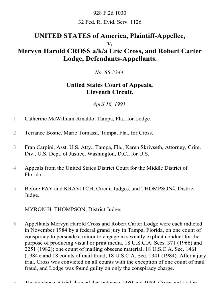 United States v. Mervyn Harold Cross A/K/A Eric Cross, and Robert ...