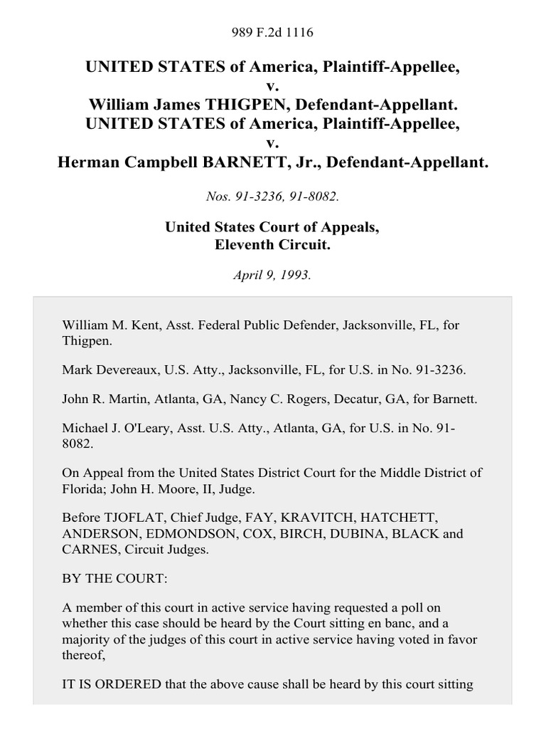 United States v. William James Thigpen, United States of America v ...