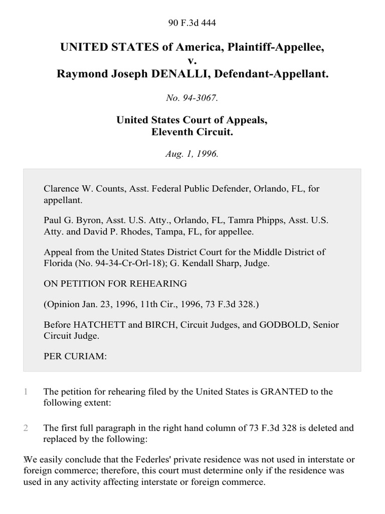 United States v. Raymond Joseph Denalli, 90 F.3d 444, 11th Cir. (1996 ...