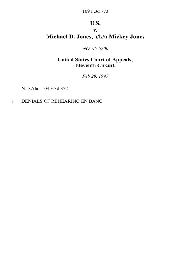 United States v. Michael D. Jones, A/K/A Mickey Jones, 109 F.3d 773 ...
