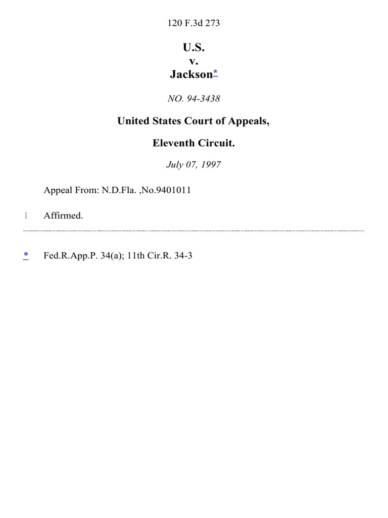 United States v. Jackson, 120 F.3d 273, 11th Cir. (1997) | PDF