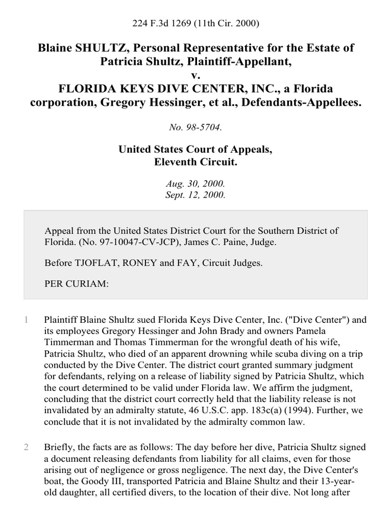 United States Court of Appeals, Eleventh Circuit | PDF | Scuba Diving ...