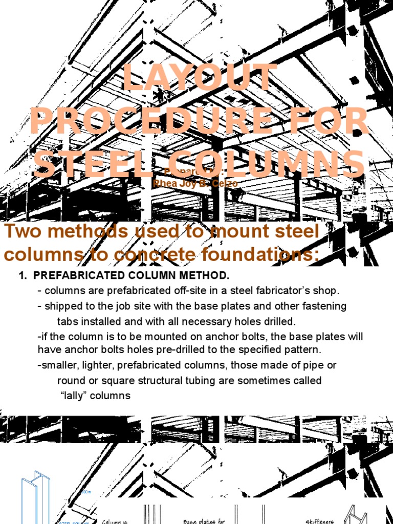 Layout Procedure For Steel Columns | PDF | Structural Steel | Column