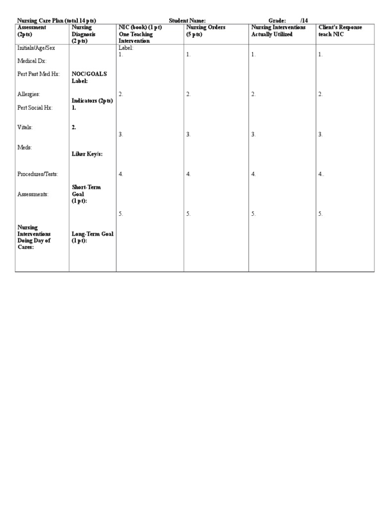 Care Plan Grid | PDF
