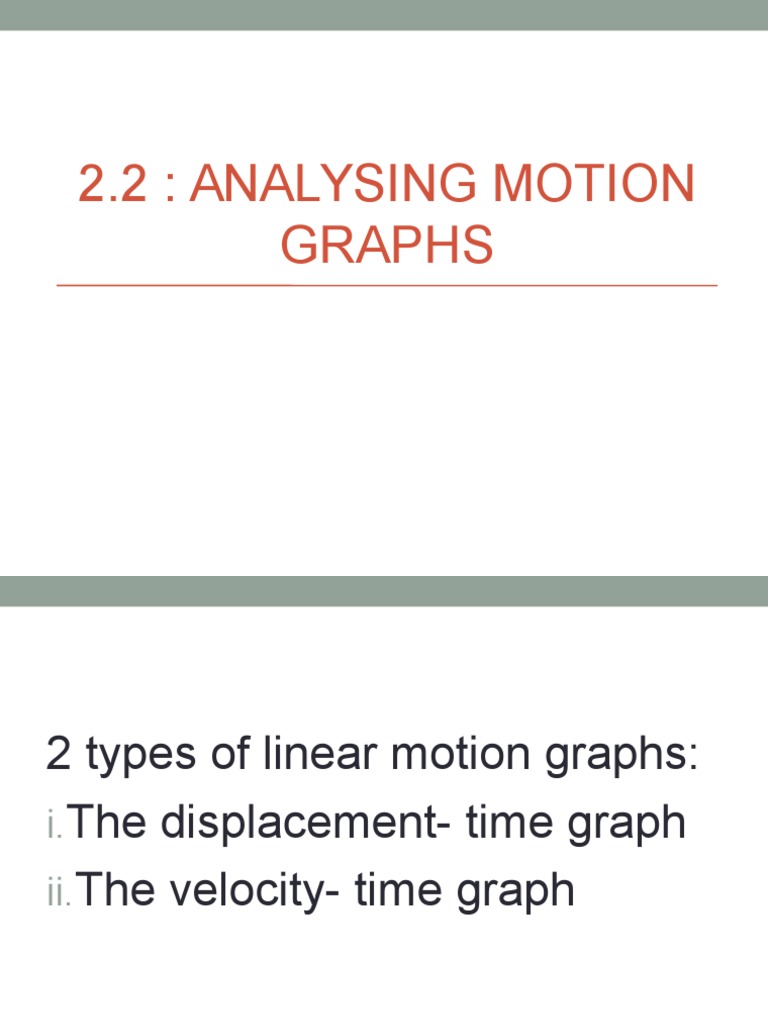Analyzing Linear Motion Through Graphs: An Examination of Displacement-Time and Velocity-Time ...