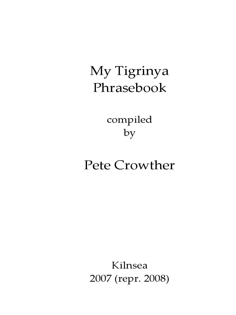 Tigrinya Vocabulary & Phrases | PDF