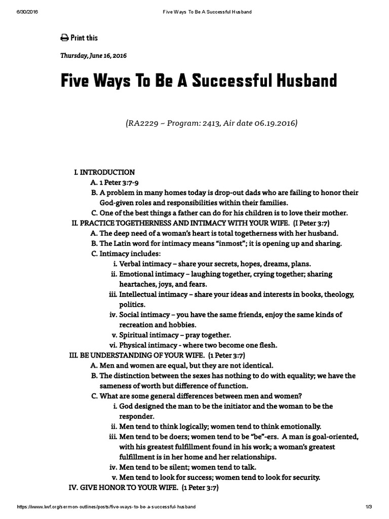 Five Ways To Be A Successful Husband | PDF | Woman