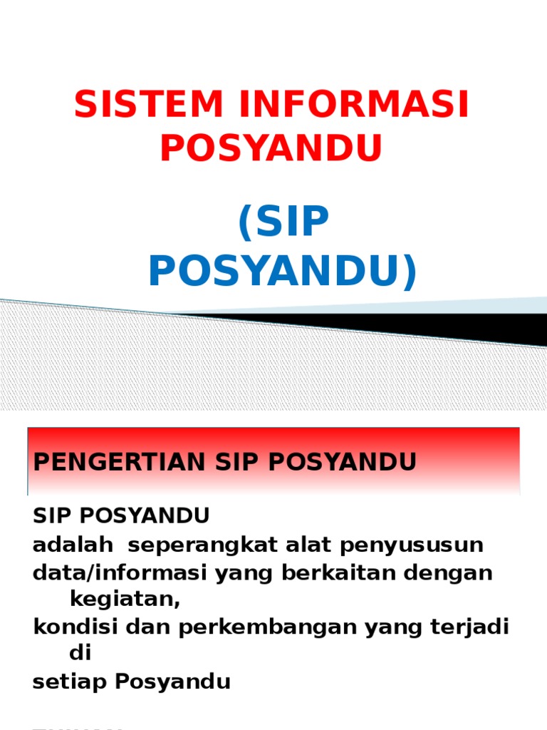 SIP Posyandu: Sistem Informasi dan Manfaatnya | PDF