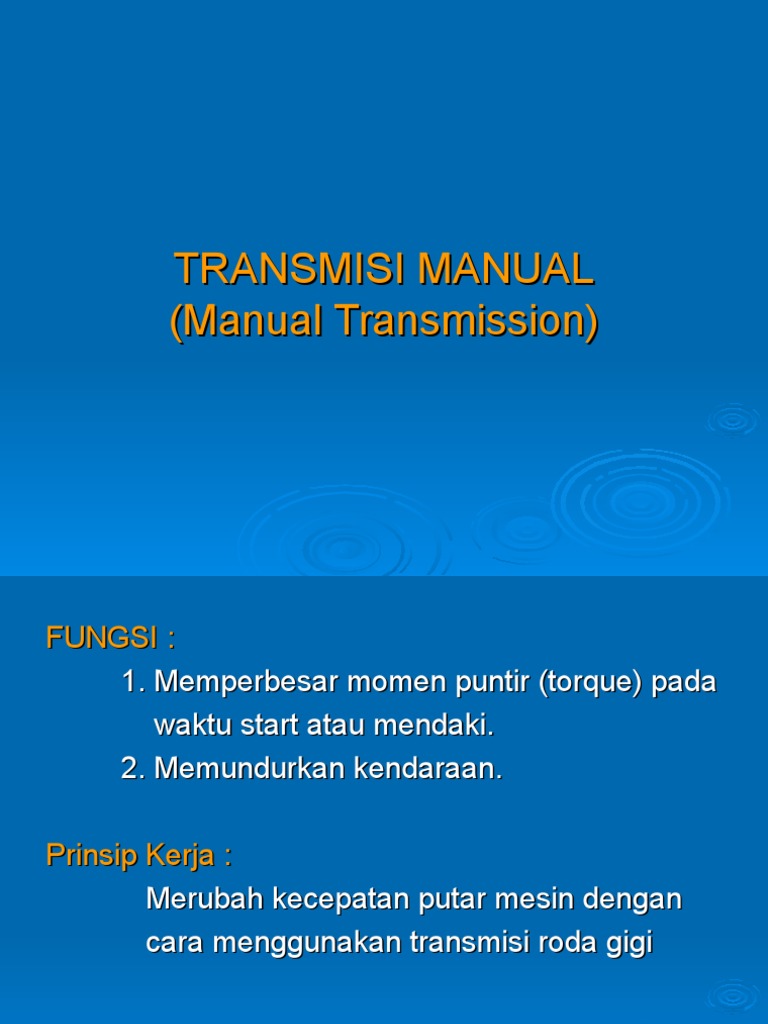 Transmisi Manual | PDF | Metode & Bahan Ajar | Komputer