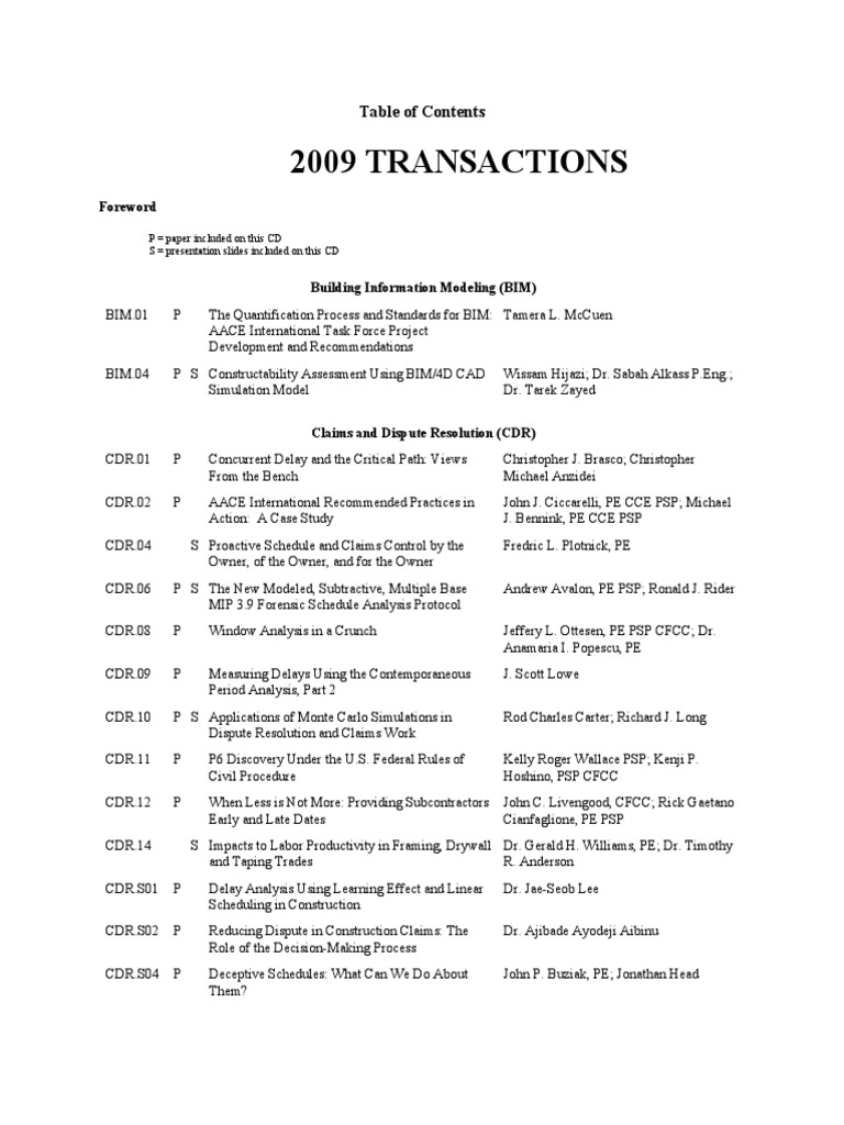 2009 AACEi Transactions | PDF | Building Information Modeling | Projects