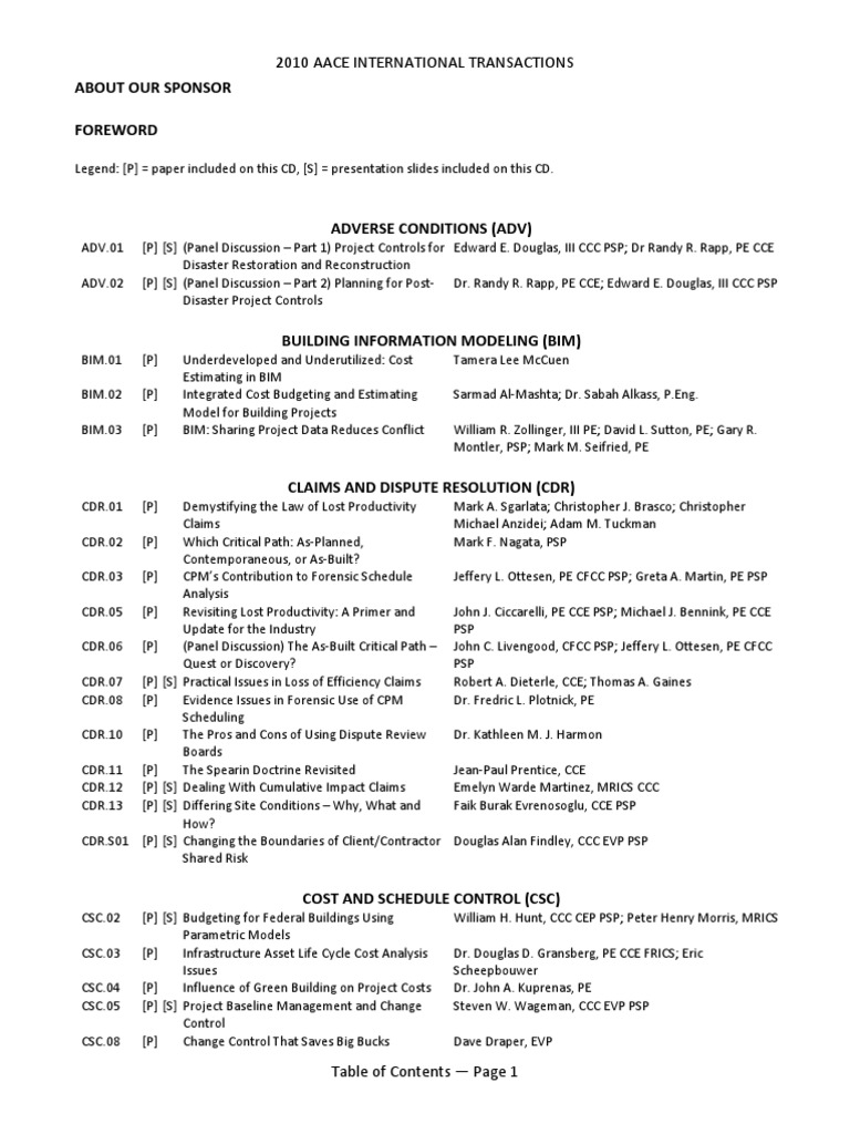2010 AACEi Transactions | PDF | Building Information Modeling | Business
