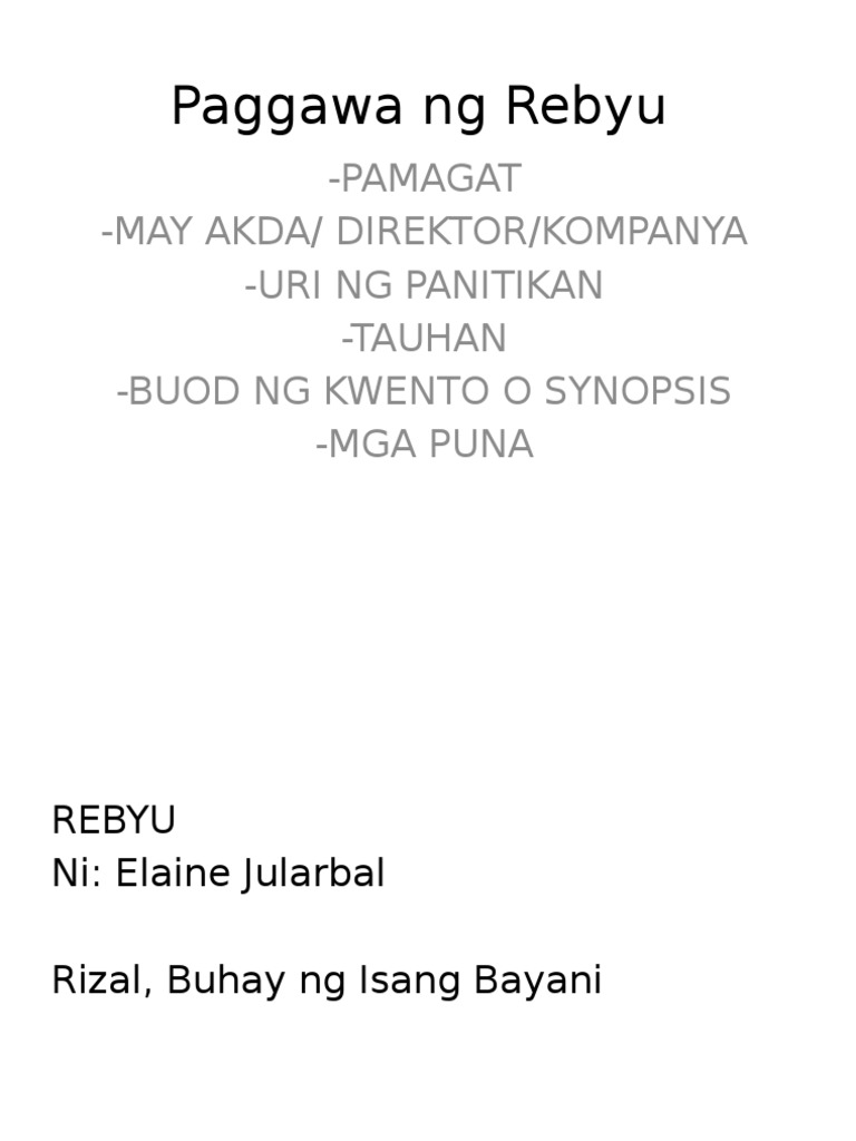 Paggawa NG Rebyu | PDF