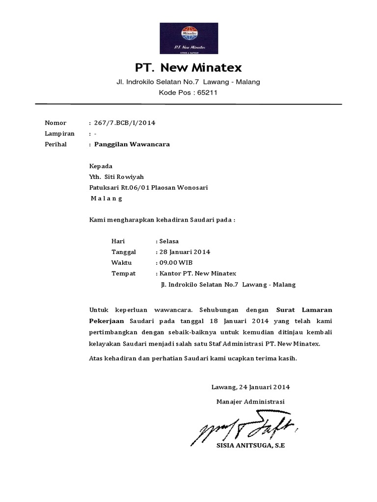 Panggilan Interview | PDF