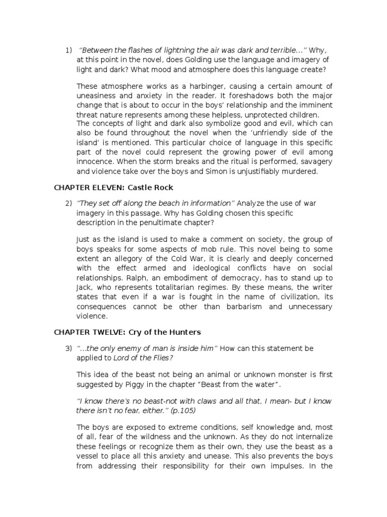 William Golding - Lord of The Flies | PDF | Behavioural Sciences ...
