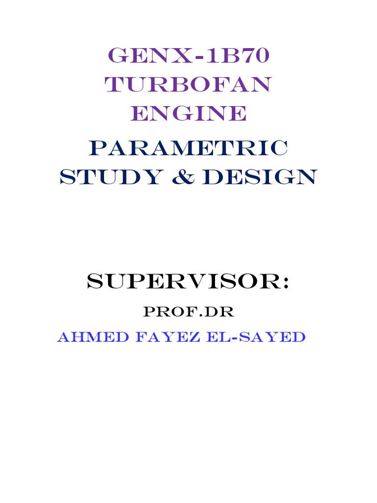 GENX-1B70 Turbofan Engine: Parametric Study & Design | PDF