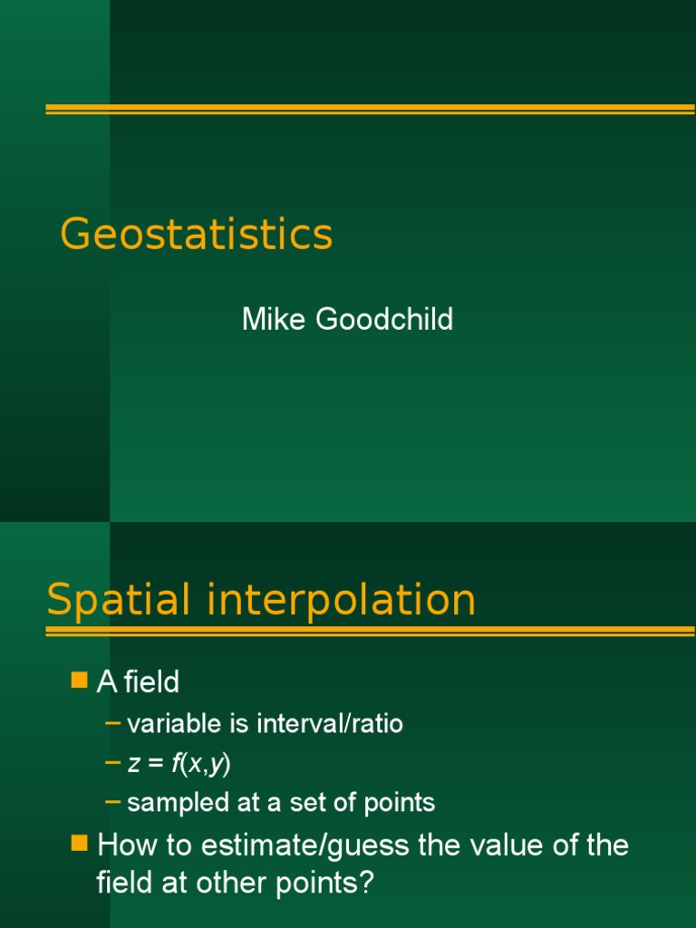 Geostatistics: Mike Goodchild | PDF | Linear Trend Estimation ...