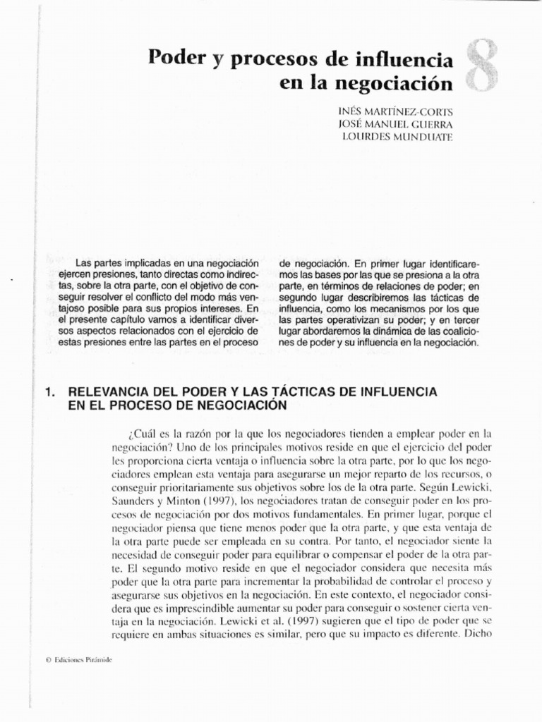 Poder y Procesos de Influencia | PDF | Negociación | Conflicto (proceso)
