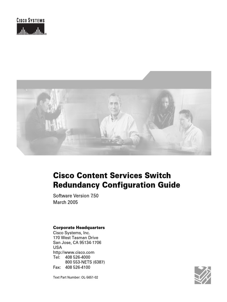 Cisco Content Services Switch Redundancy Configuration Guide | Download ...