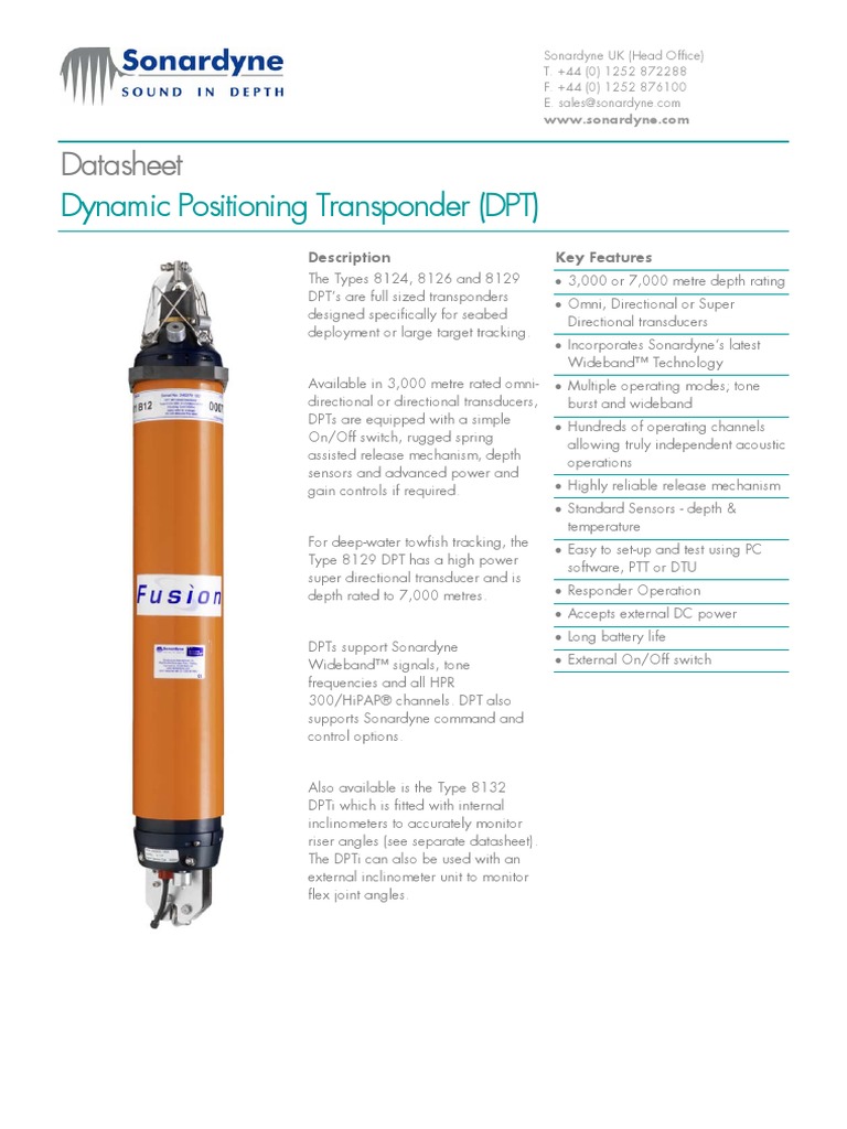 Datasheet: Dynamic Positioning Transponder (DPT) | PDF ...