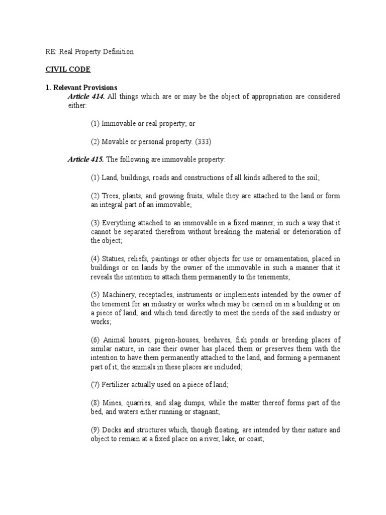 Real Property Definition | PDF | Real Property | Property