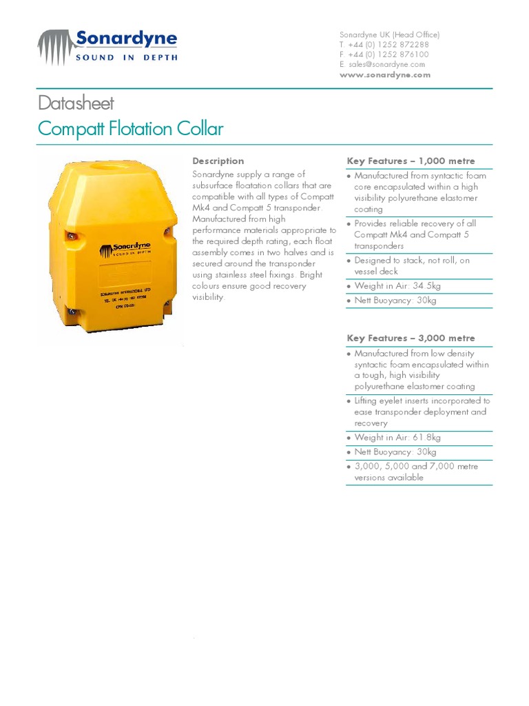 Datasheet: Compatt Flotation Collar | PDF