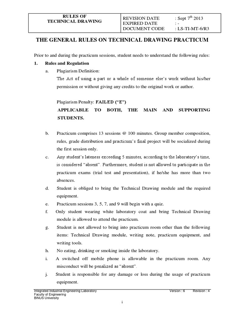 Rules Technical Drawing | Download Free PDF | Learning