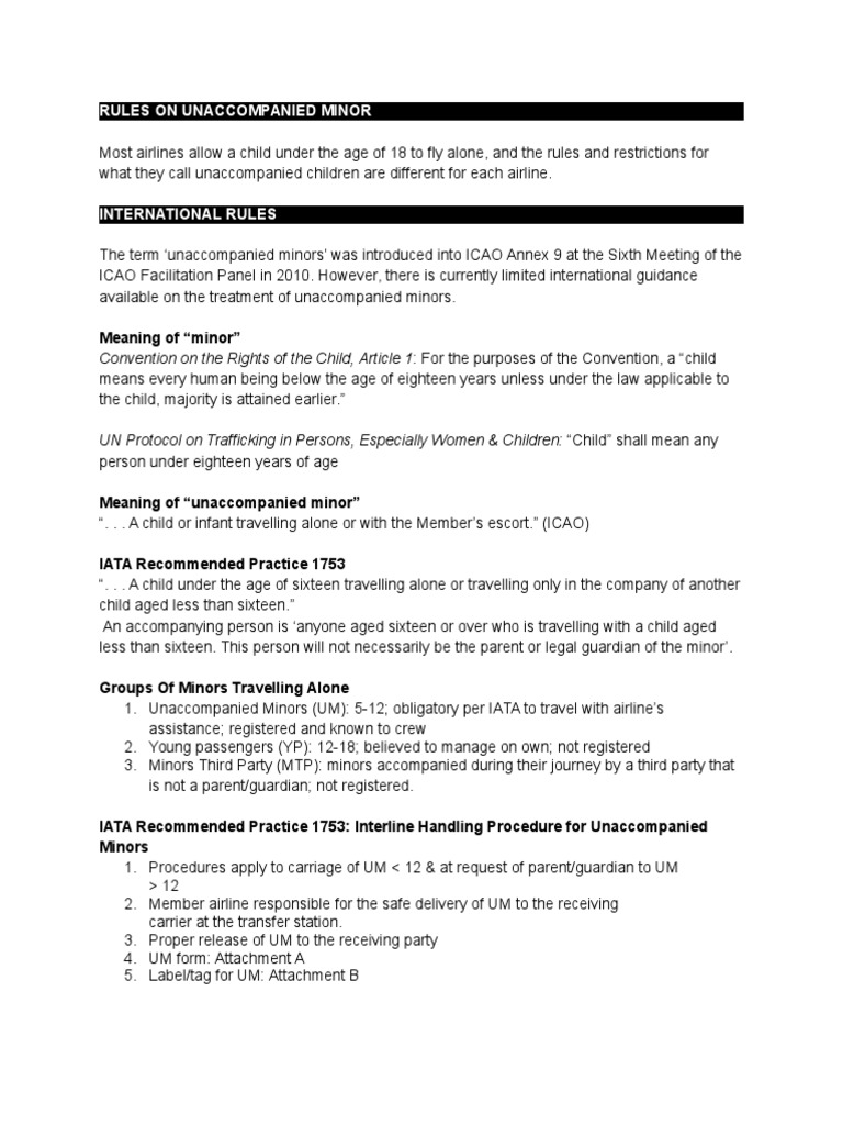 Unaccompanied Minor | Negligence | Airlines