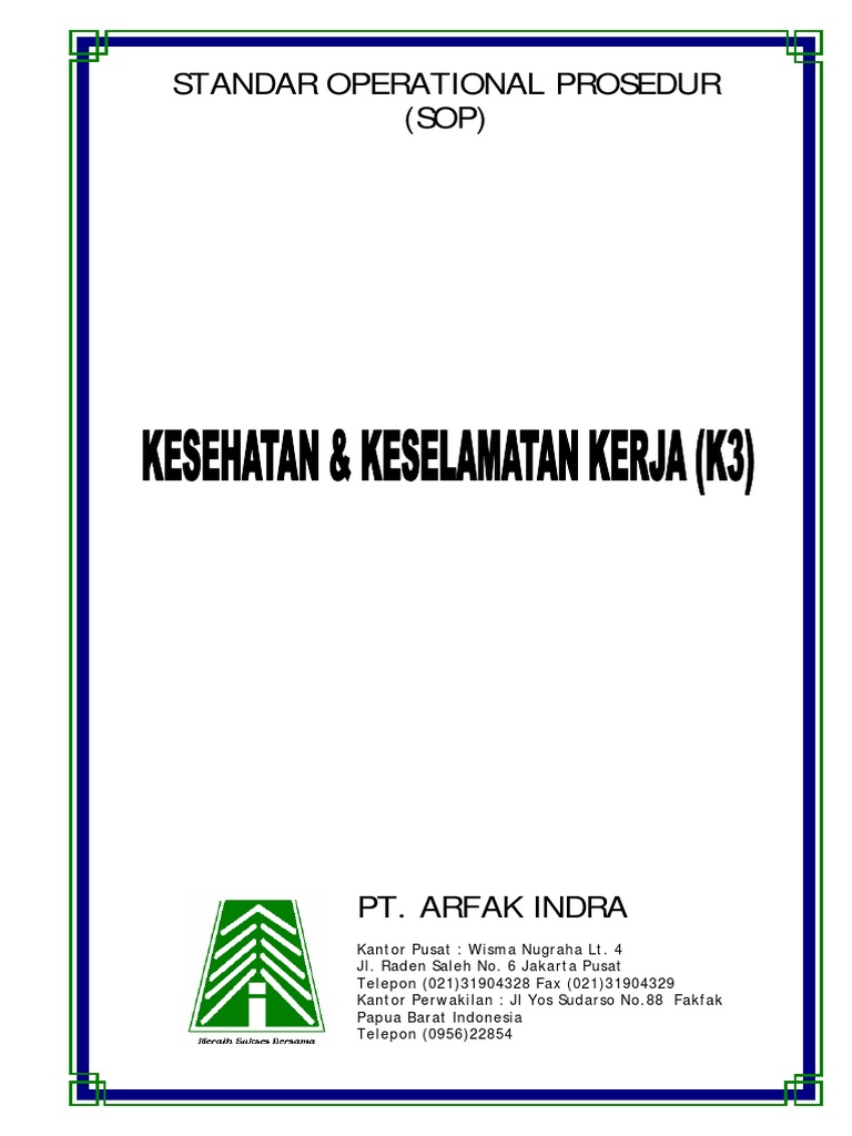 Sop Kesehatan Dan Keselamatan Kerja k3 PDF | PDF