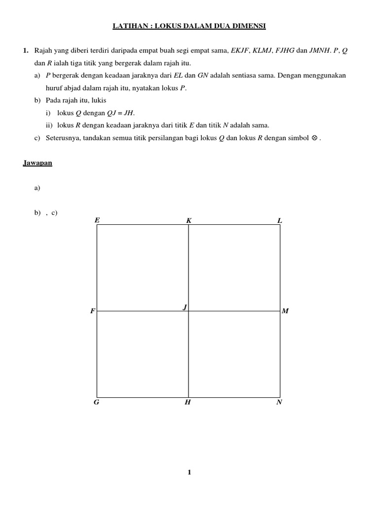 Latihan Lokus Matematik Tingkatan 3 | PDF