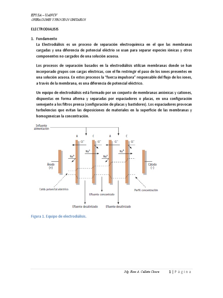 Proceso de Electrodiálisis: Fundamentos y Aplicaciones | PDF ...