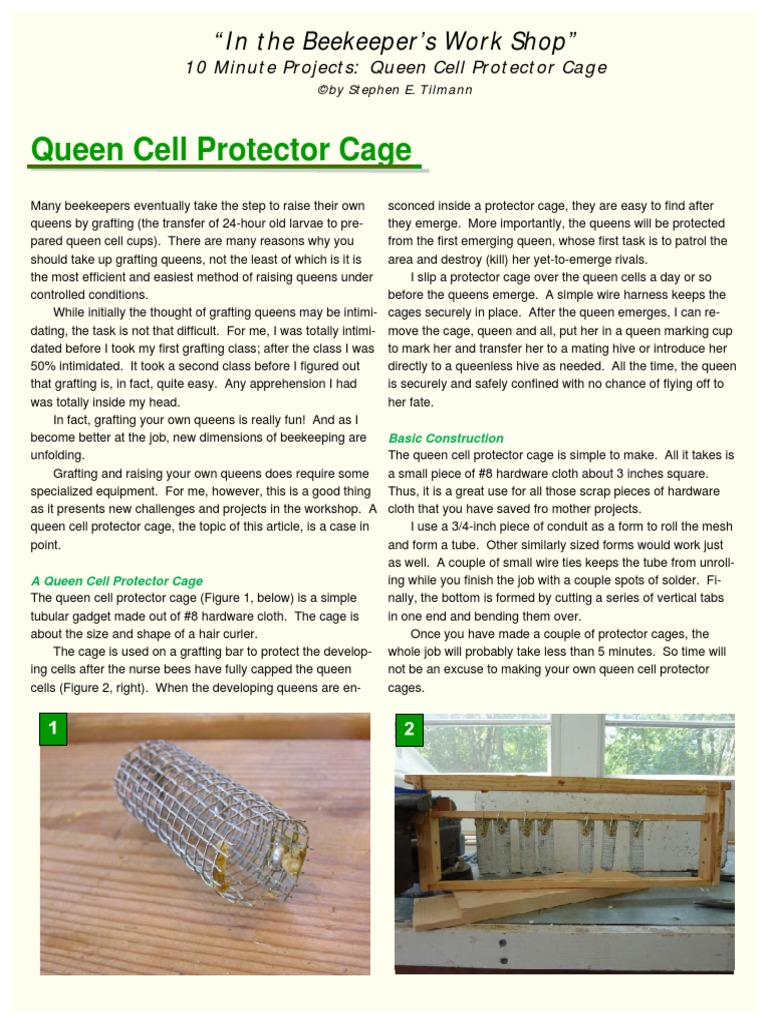 Queen Cell Protector Cage 20120716 | PDF | Beekeeping | Wire