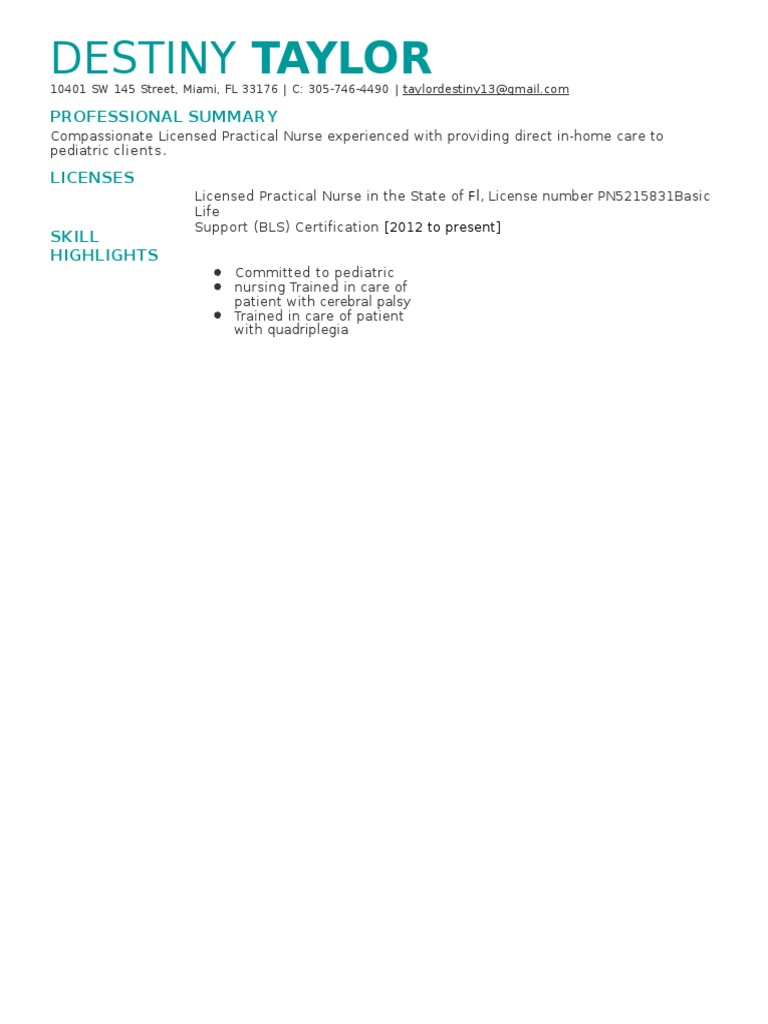 Destiny Taylor Resume 10 | PDF | Career & Growth | Science & Mathematics