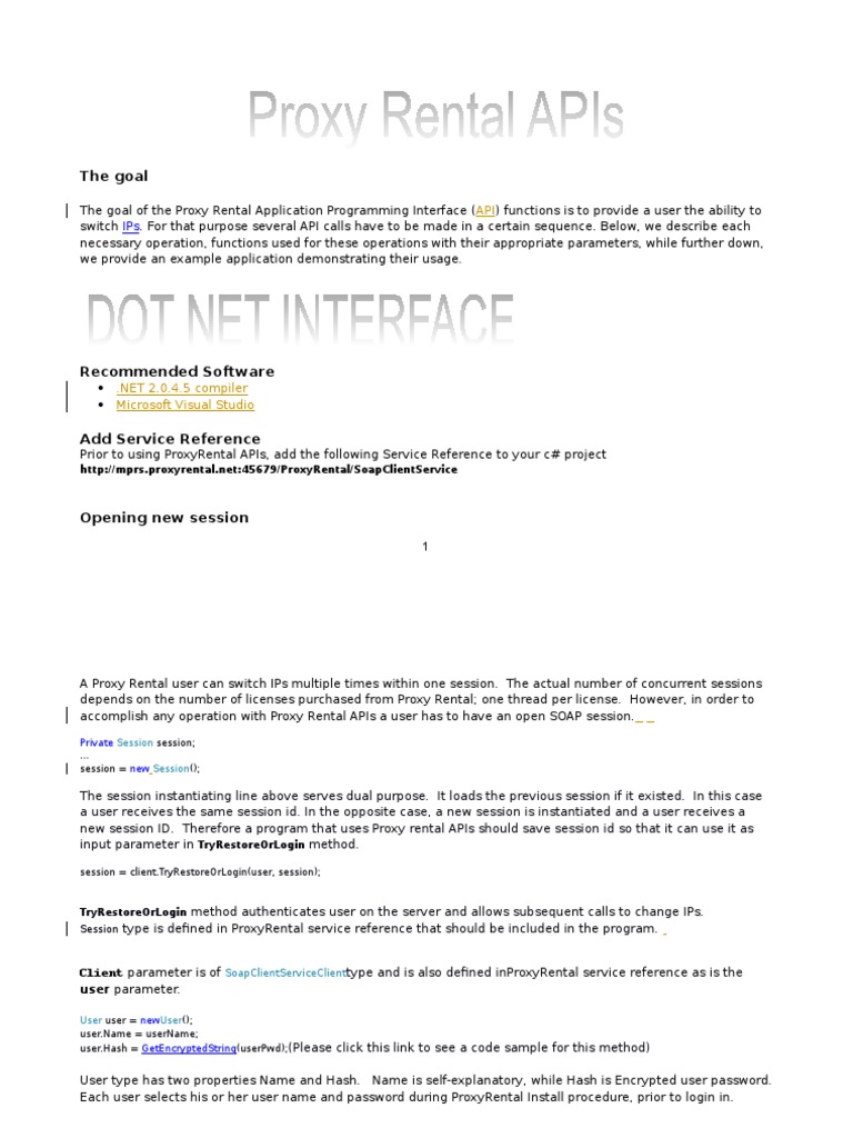 Proxy Rental API Functions | PDF | Application Programming Interface | Hypertext Transfer Protocol