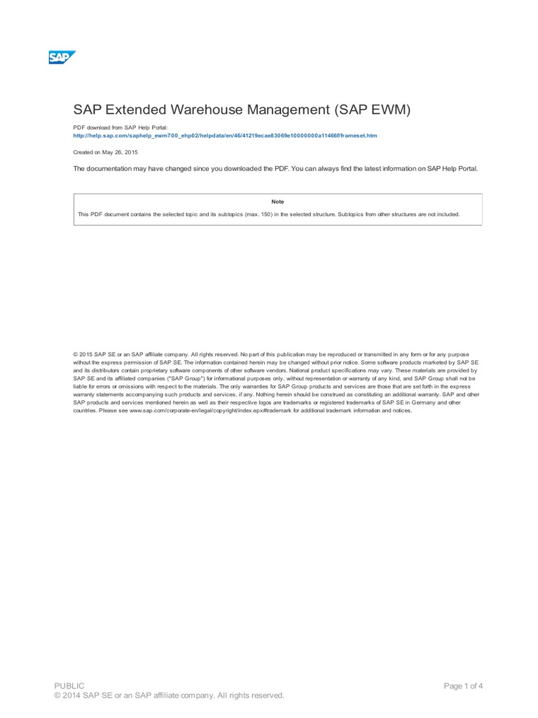 SAP Extended Warehouse Management | PDF | Warehouse | Inventory