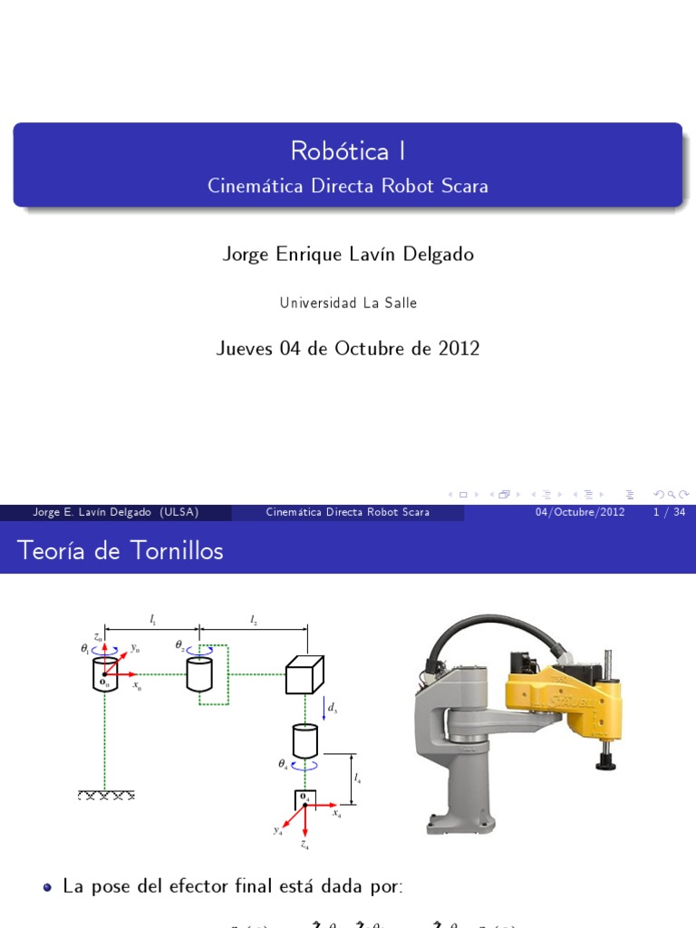 Cinematica Directa Robot Scara | PDF | Álgebra | Máquinas