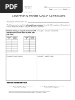 Test Corrections Template | PDF