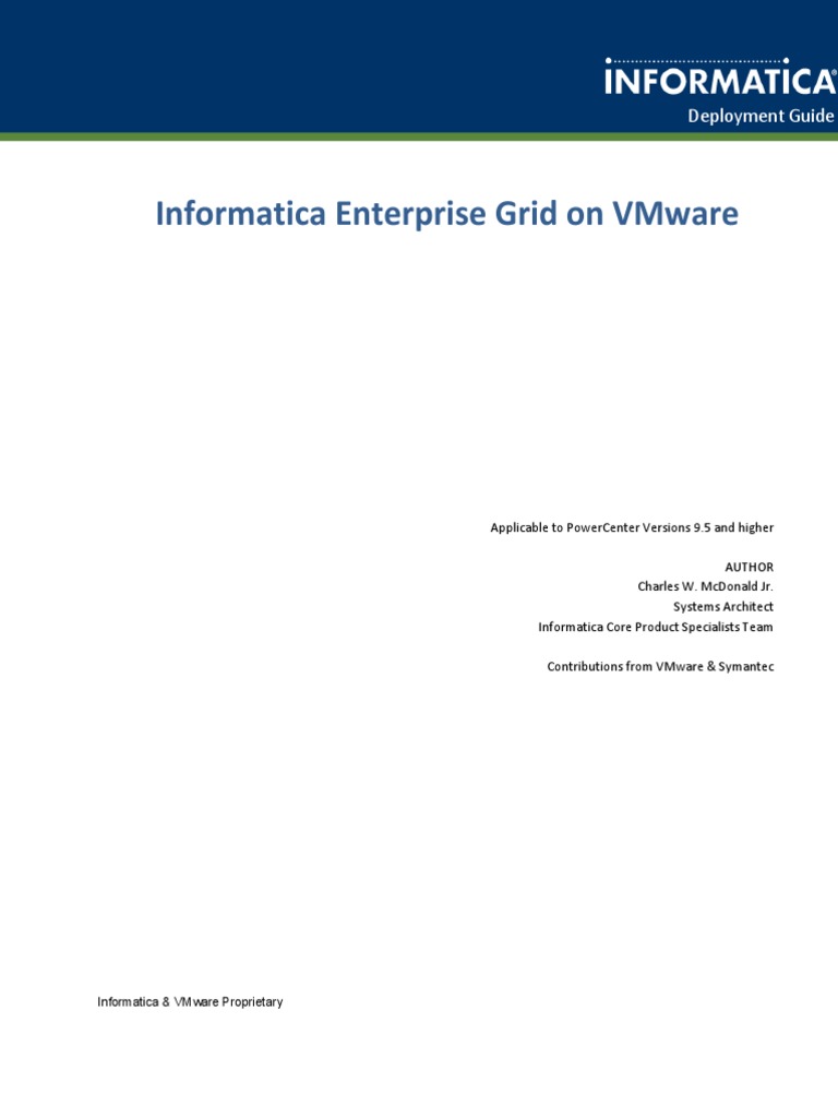 Informatica Enterprise Grid On Vmware: Deployment Guide | PDF | V Mware ...
