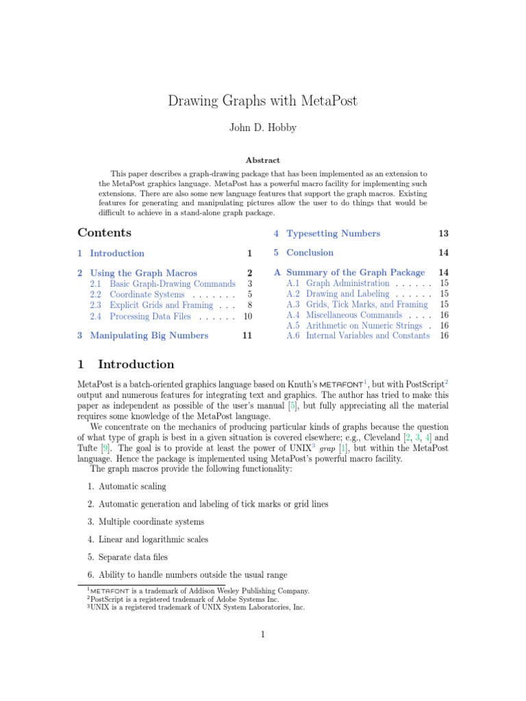 Drawing Graphs With Metapost: John D. Hobby | PDF | Significant Figures ...