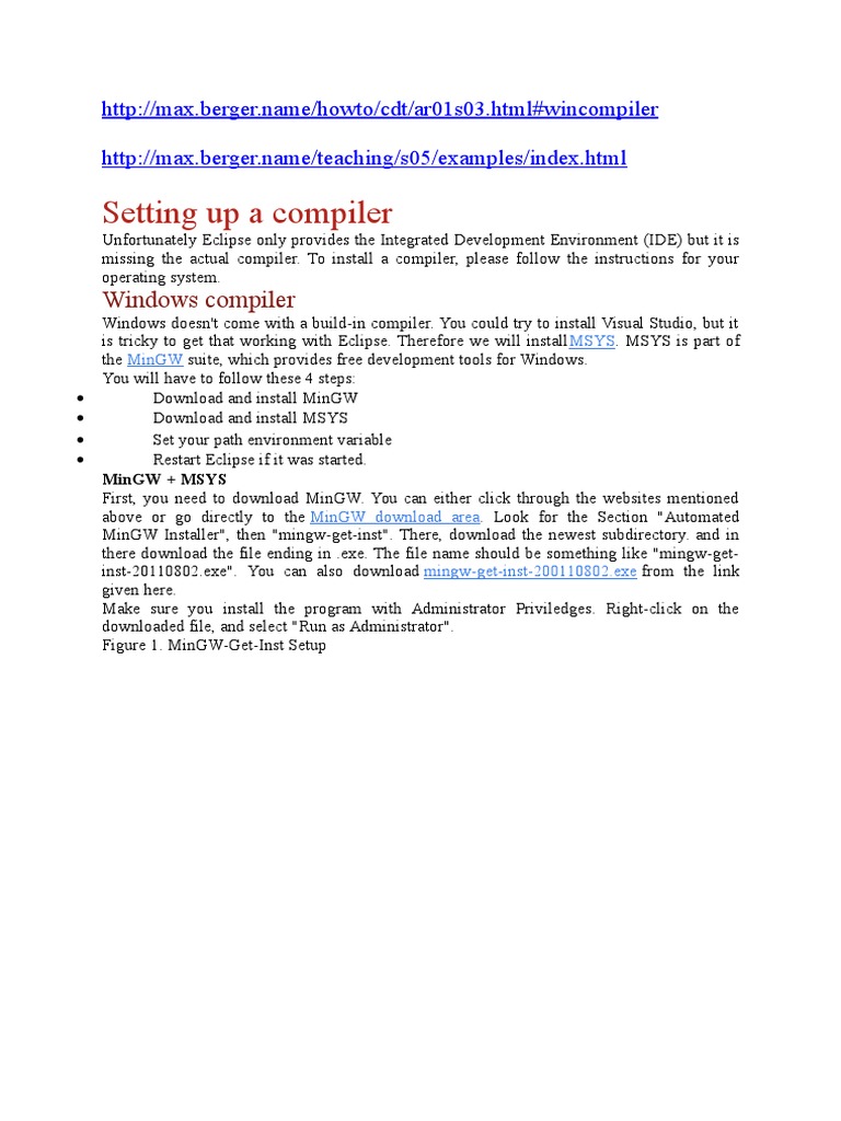 Setting Up A Compiler | PDF | Eclipse (Software) | Xcode