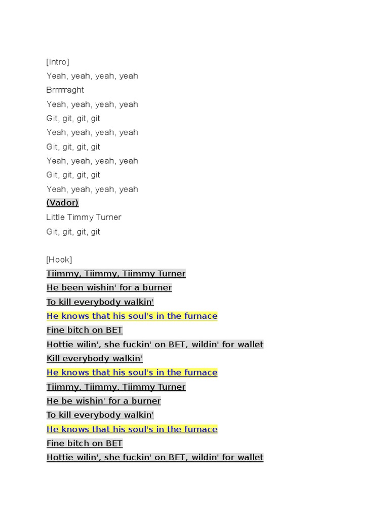 Timmy Turner burner song | PDF
