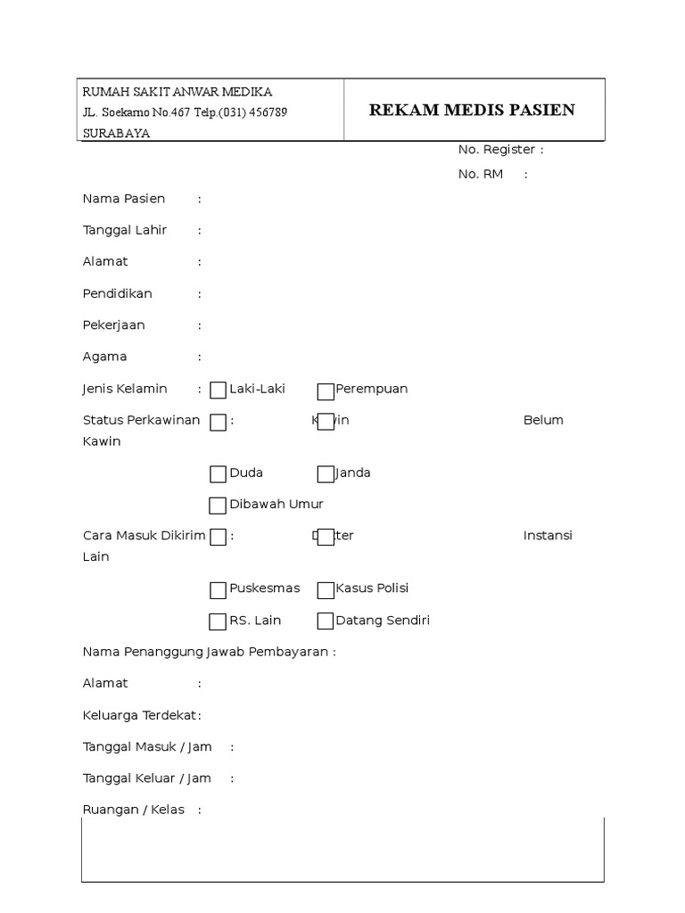 Formulir Rekam Medis | PDF