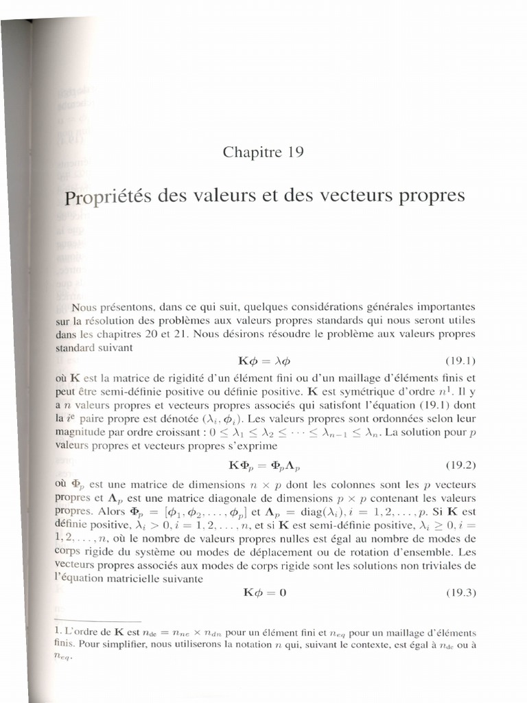 Chapitre 19 Propriétés Des Valeurs Et Des Vecteurs Propres | PDF ...
