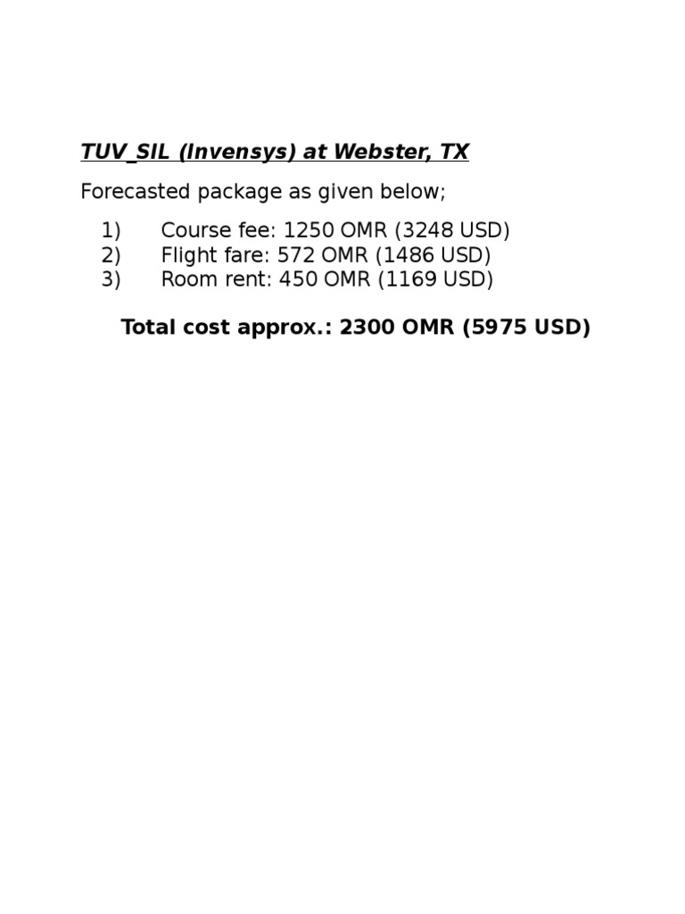 TUV - SIL (Invensys) at Webster, TX | PDF
