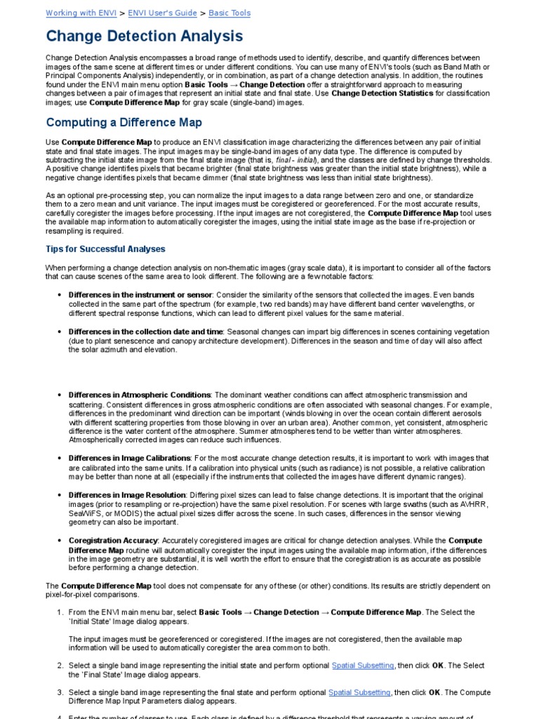 Change Detection Analysis | PDF | Image Resolution | Statistical ...