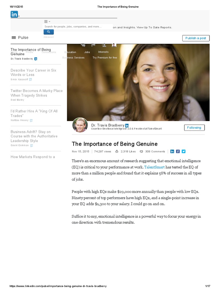 The Importance of Being Genuine | PDF | Emotional Intelligence ...
