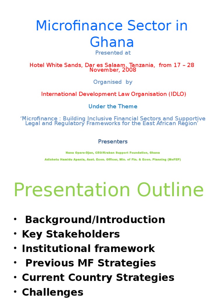 Microfinance Strategies in Ghana | PDF | Microfinance | Capacity Building