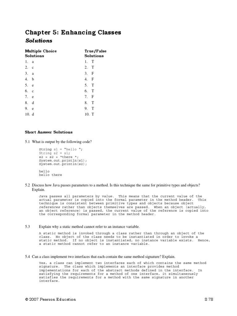 CH 05 Sol | PDF | Method (Computer Programming) | Class (Computer ...