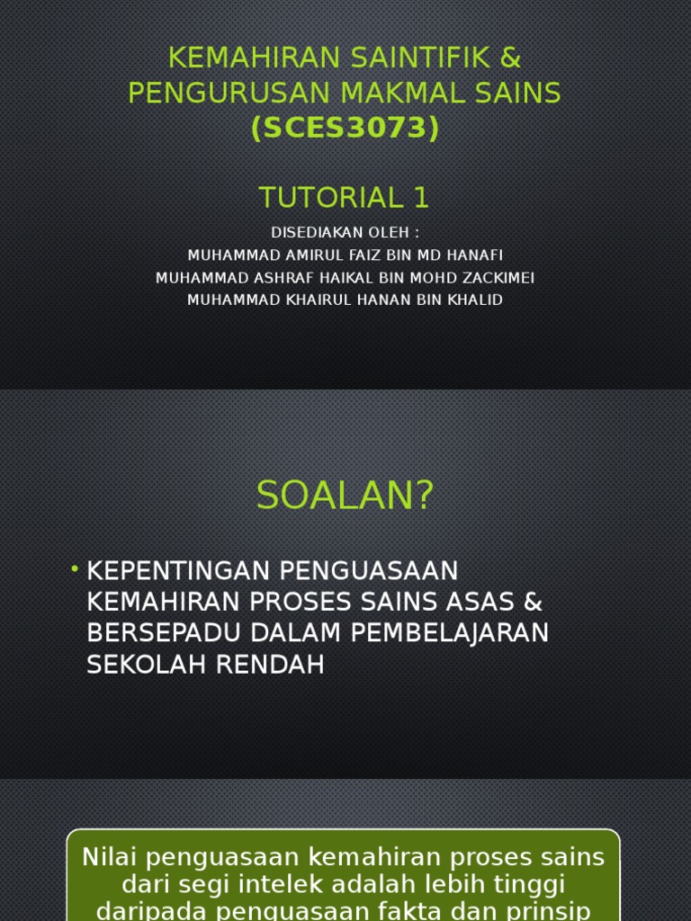 Kemahiran Saintifik & Pengurusan Makmal Sains | PDF