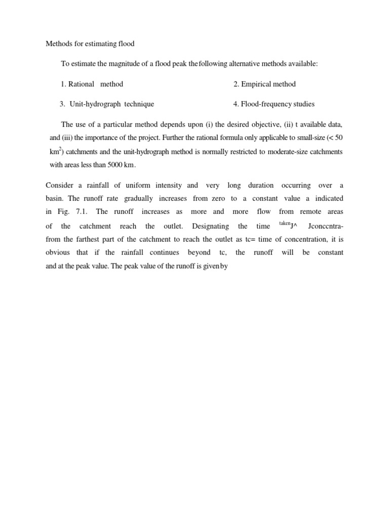Estimating Flood Discharge | Download Free PDF | Drainage Basin | Flood