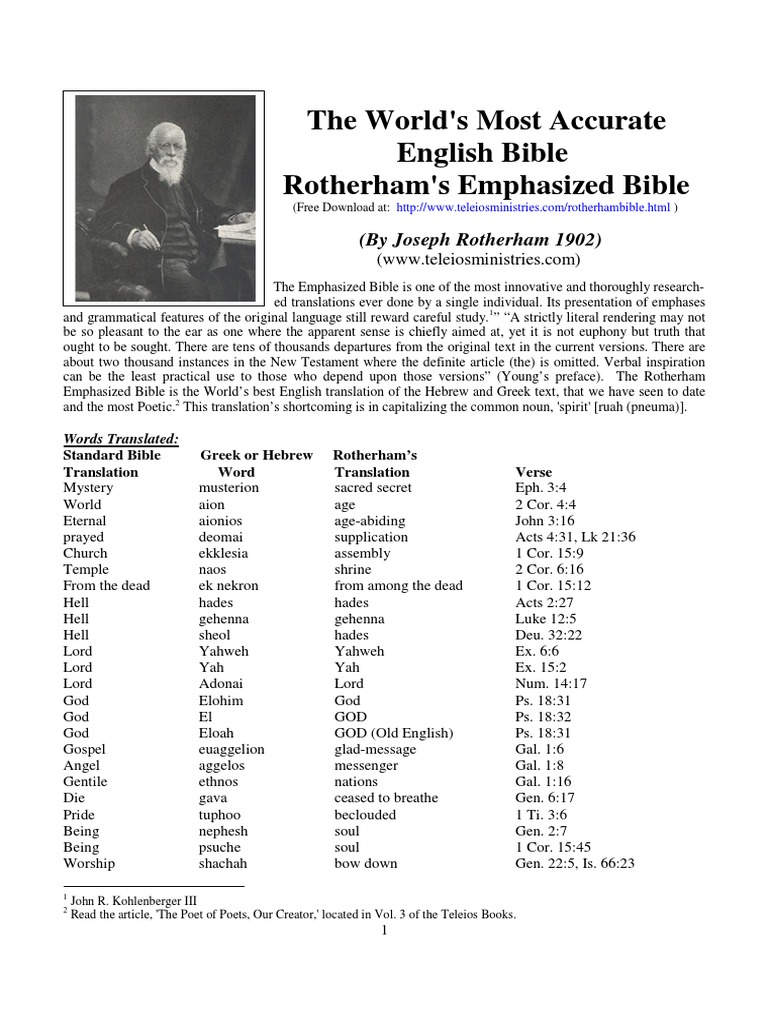 The World's Most Accurate English Bible Rotherham's Emphasized Bible | PDF